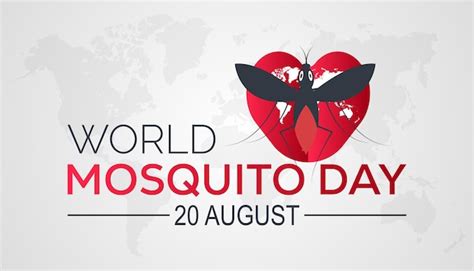 Mosquito vector dia mundial do mosquito ilustração vetorial cartão de