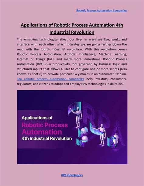 ppt applications of robotic process automation 4th industrial revolution powerpoint