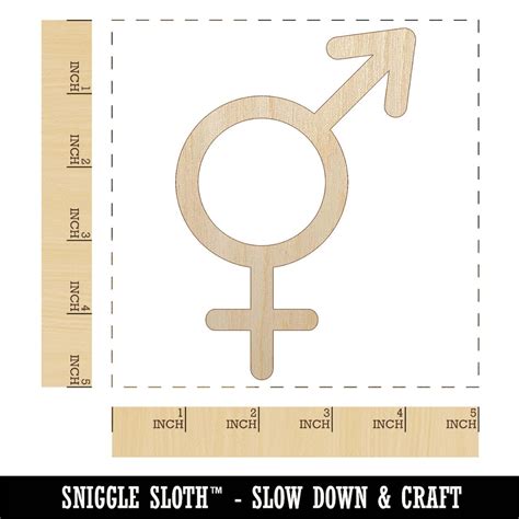 Male And Female Sign Intersex Androgynous Hermaphrodite Gender Symbol Unfinished Wood Shape