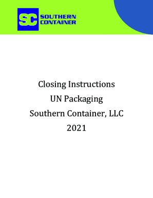 Fillable Online Closing Instructions UN Packaging Fax Email Print