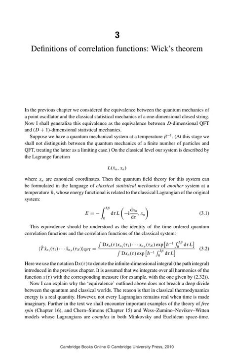 definitions of correlation functions wick s theorem chapter 3 quantum field theory in
