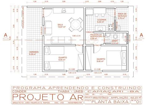 Leitura de Planta Baixa de Casas ConstruFácil RJ Planta baixa casa