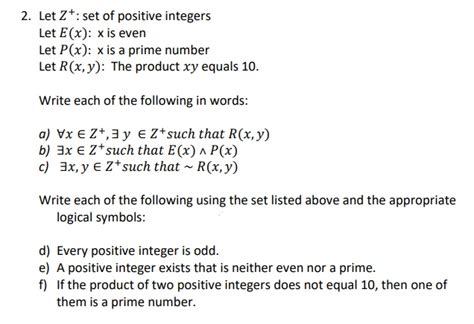 solved 2 let z set of positive integers let e x x is