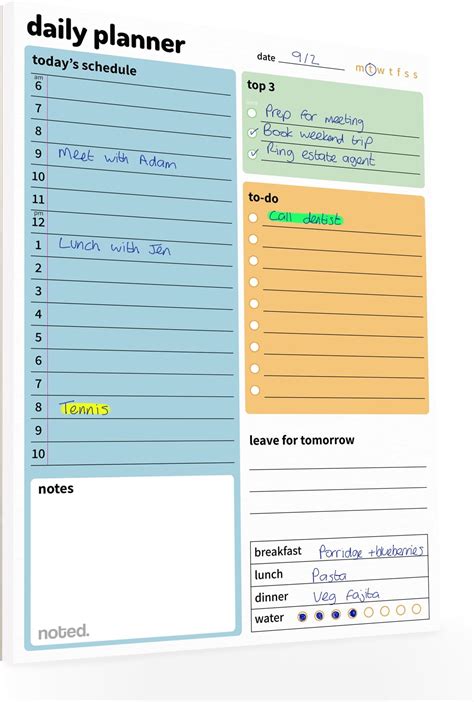 Daily Planner Pad A Size Organizer With Priority Tasks To Do List