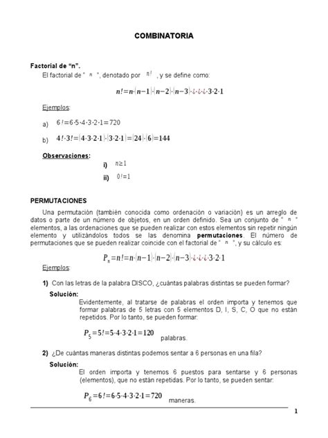 guia combinatoria pdf permutación combinatoria