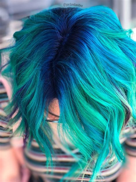 Green And Blue Ombre Hair