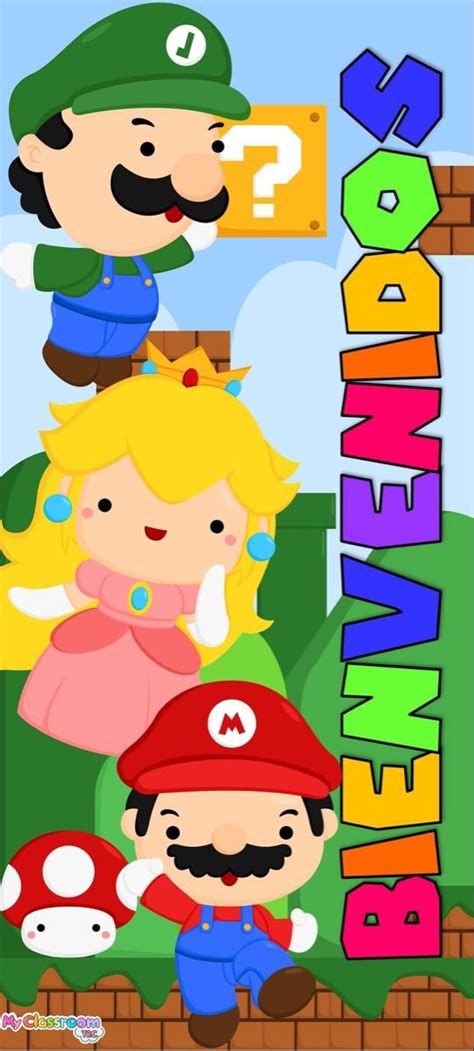 Pin de Karli en Temática Mario Bros Decoraciones de aulas para niños