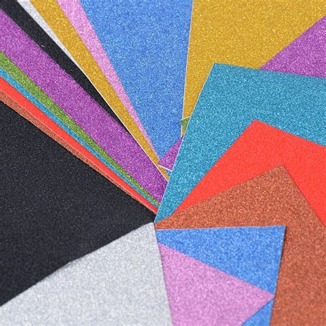 20pcs Cartulinas A4 De Colores Adhesivas De Purpurina Pegatina Papel