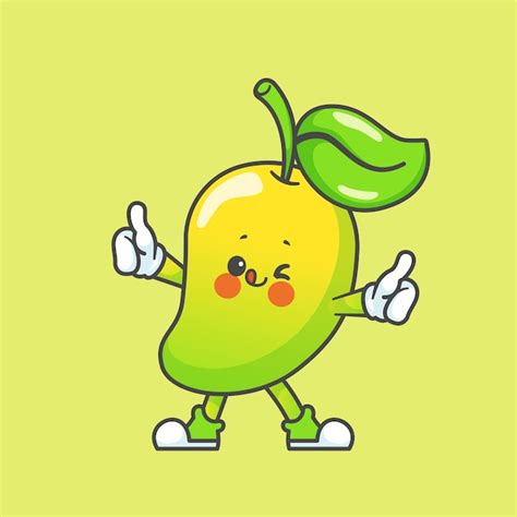 Mango lindo pulgares arriba ilustración de mascota de dibujos animados