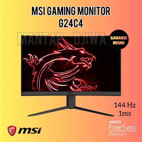 Jual MSI Gaming Monitor Optix G24C4 24 Inch 144Hz 1 Ms FHD Curved