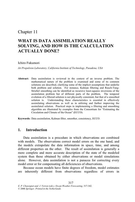 pdf what is data assimilation really solving and how is the calculation actually done