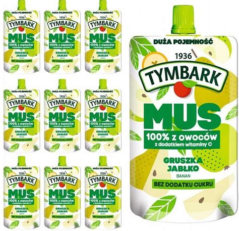 Tymbark Mus 100 Owoców Z Dodatkiem Witaminy C Gruszka Jabłko Banan Bez