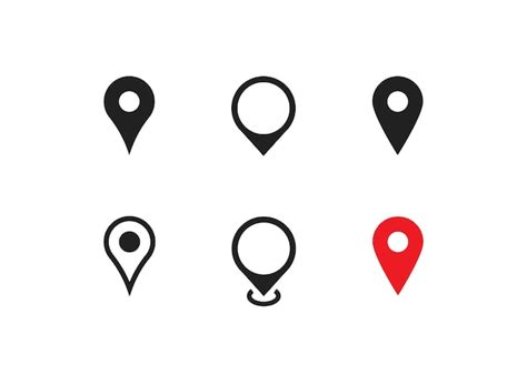Conjunto de iconos de puntero símbolo de pin de mapa señal de marcador