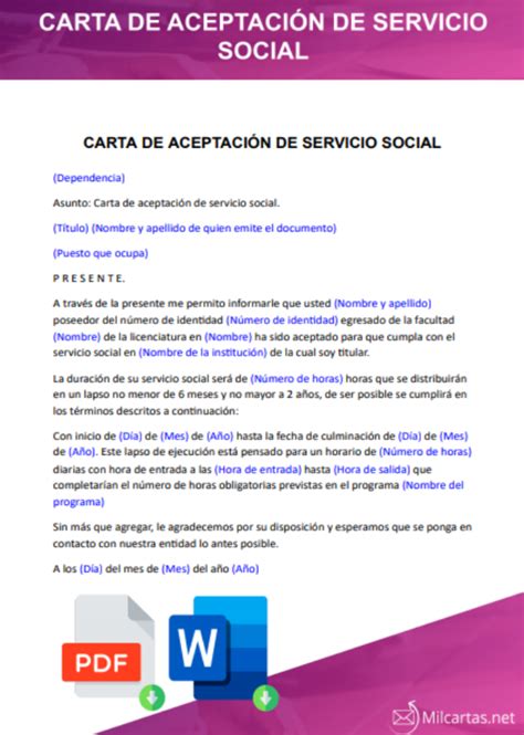 Ejemplo Carta De Aceptacion Servicio Social Image To U