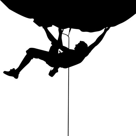 Vector De Silueta De Escalador De Roca Gratis