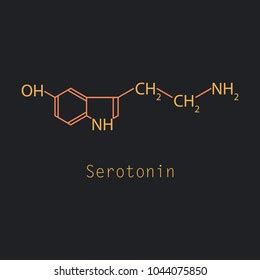 Serotonin Neurotransmitter Molecule Skeletal Formula Stock Vector