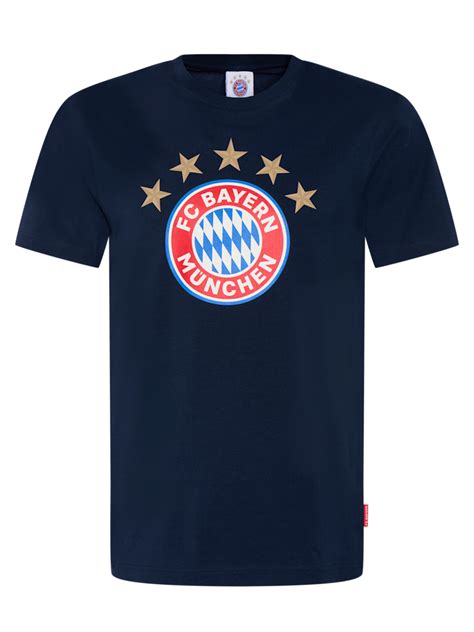 Herren T Shirt Logo Navy Offizieller FC Bayern Store
