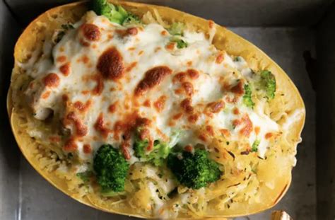 La recette santé de courge spaghetti gratinée au poulet et brocoli