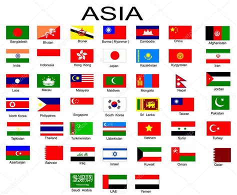Lista de todas as bandeiras de países asiáticos World Flags With Names