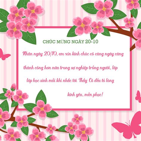 30 lời chúc 20 10 cho cô giáo Khác Biệt hay và ý nghĩa nhất