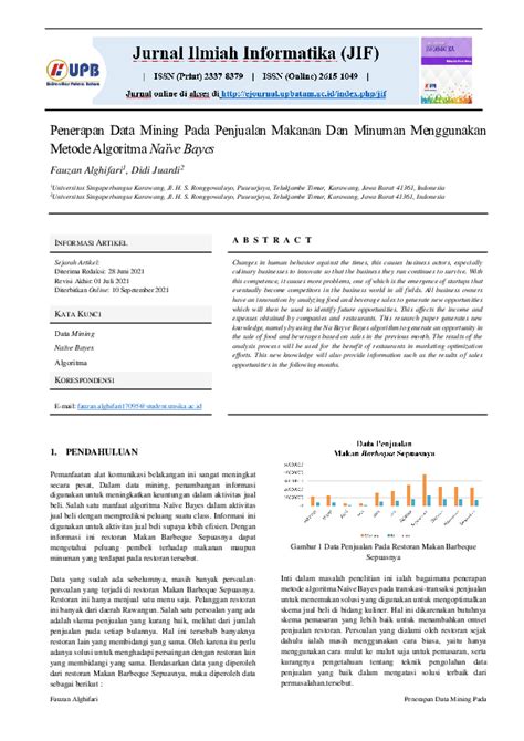 pdf penerapan data mining pada penjualan makanan dan minuman menggunakan metode algoritma