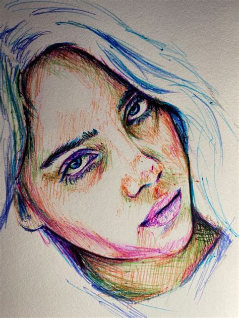 Dibujo Con Lapicero De Colores Dibujos A Lapicero Lapiceros De