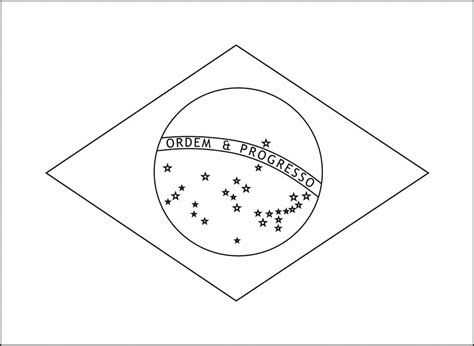 Dibujos De Bandera De Brasil Imprimible Gratis Para Colorear Para