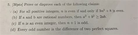 solved 5 [30pts] prove or disprove each of the following