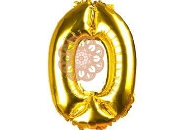 Balon foliowy cyfra 0 złoty 40 cm Pasmanteria nieTYLKOszydelko