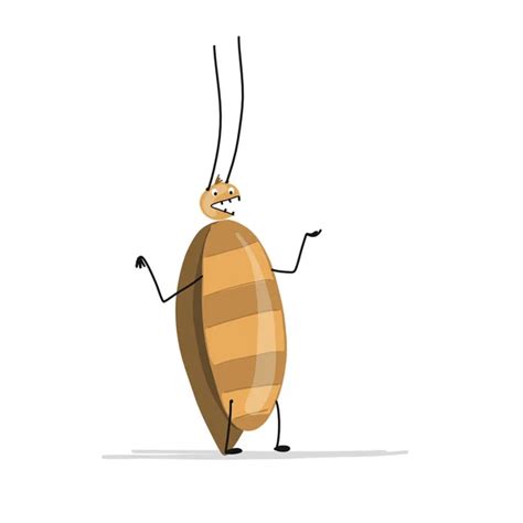 Ilustraci N Dibujos Animados Del Personaje Cucaracha Con M Scara