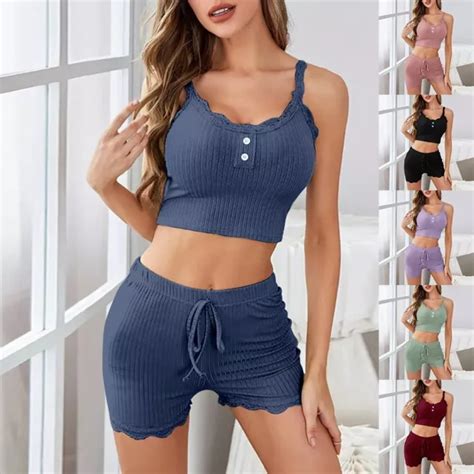 ENSEMBLE DE 2 Pi Ces V Tements De Nuit En Dentelle Pyjama Pour Femmes