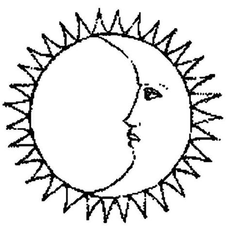 Dibujo Del Sol Y La Luna Para Colorear Imagui