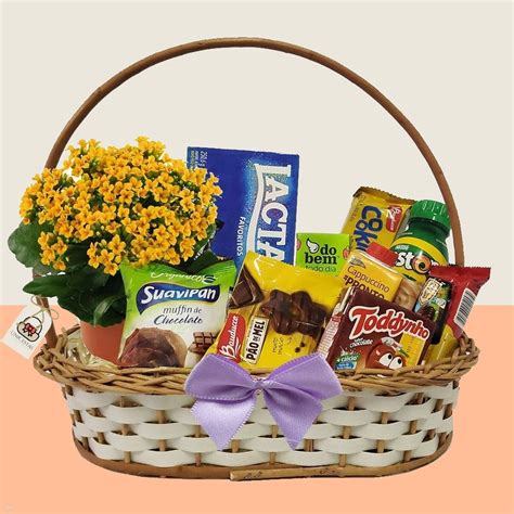 Cesta de Café da Manhã Surpresa Flores e Chocolates Unicestas