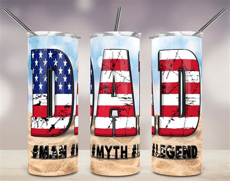 20oz Skinny Tumbler Sublimation Designs Dad Man Myth Legend Etsy
