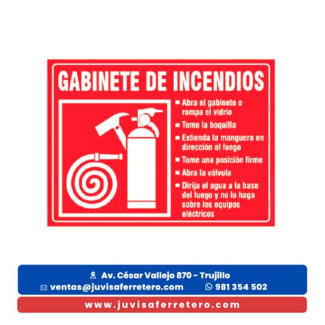 SEÑAL GABINETE CONTRA INCENDIOS VINIL ADHESIVO 20X30 cm JUVISA