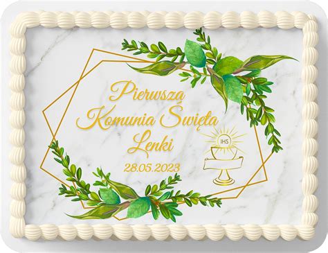 OPŁATEK NA TORT KOMUNIJNY PROSTOKĄTNY KOMUNIA Decor Cake