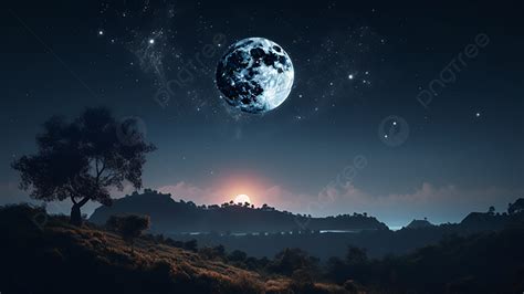 Moon Fantasy Full Moon Starry Sky Background Moon Full Moon Starry