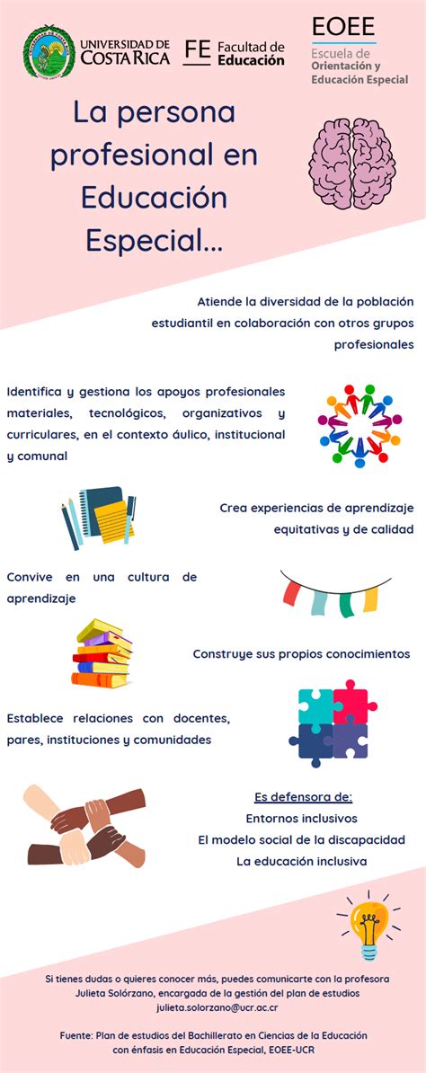 INFOGRAFÍA La persona profesional en Educación Especial EOEE