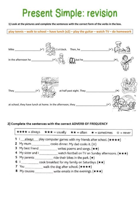 Present Simple And Adverbs Of Frequency Interactive Worksheet In 2023