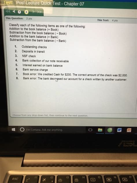 solved classify each of the following items as one of the