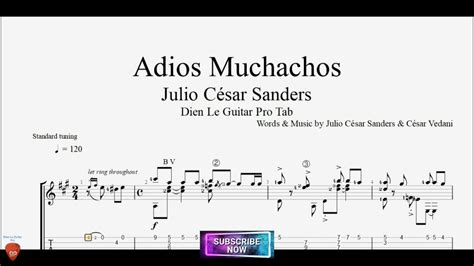 Adiós muchachos with Guitar TABs YouTube