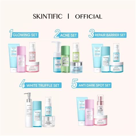 Jual SKINTIFIC 4Pcs Paket Skincare With Serum Low PH Cleanser