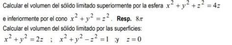 Solved Calcular el volumen del sólido limitado superiormente Chegg