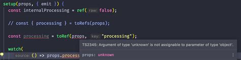 argument of type unknown is not assignable to parameter of type data · issue 460 · vuejs
