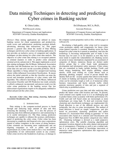 pdf data mining techniques in detecting and predicting cyber crimes in banking sector