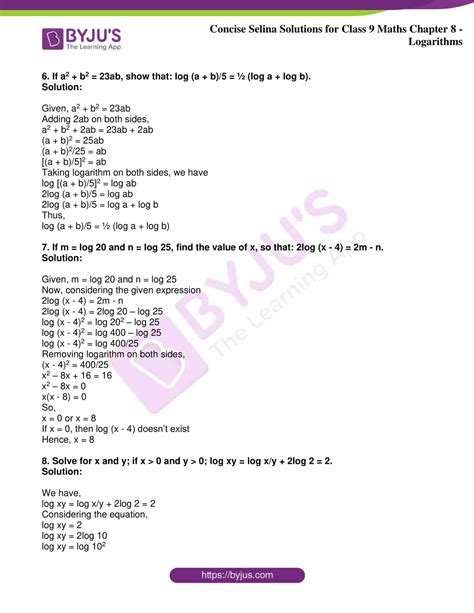 selina solutions class 9 concise maths chapter 8 logarithms download free pdf