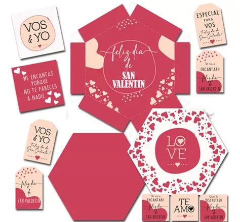 Kit Imprimible Caja Explosiva San Valent N Enamorados