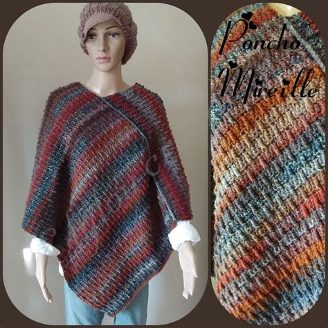 Tuto vidéo Poncho Mireille Crochet poncho Poncho T shirt yarn
