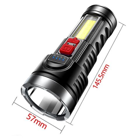 CW 500LM Powerful USB Rechargeable Flashlight 4 Modes Torch With