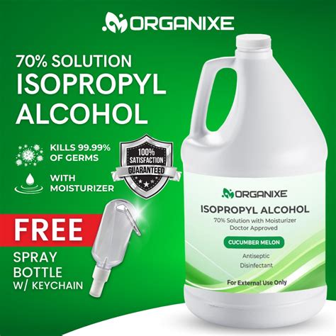 Organixe Alcohol Isopropyl Gallon Free Spray Bottle Antiseptic